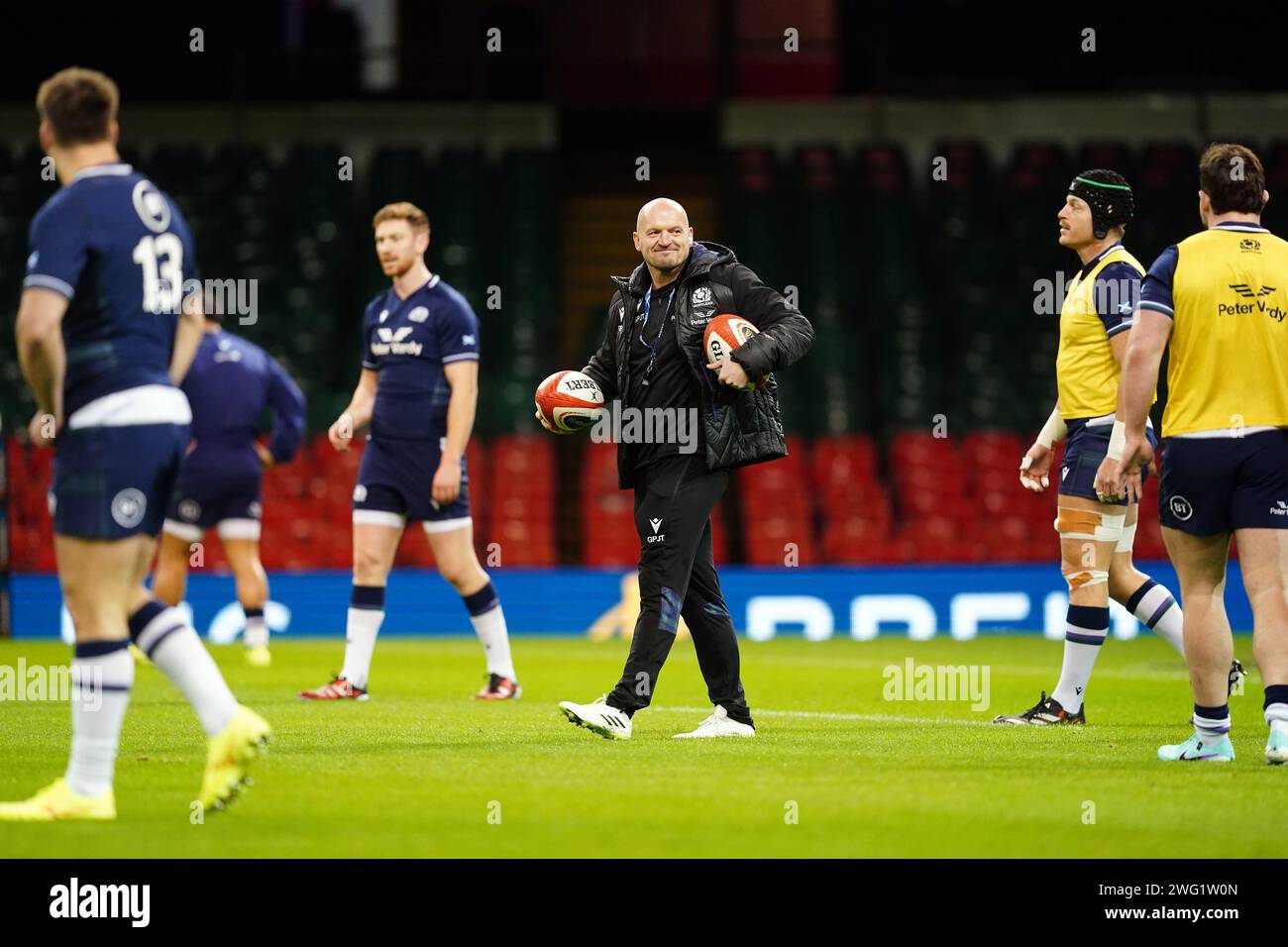 Scotland head coach Gregor Townsend during a team run at the ...