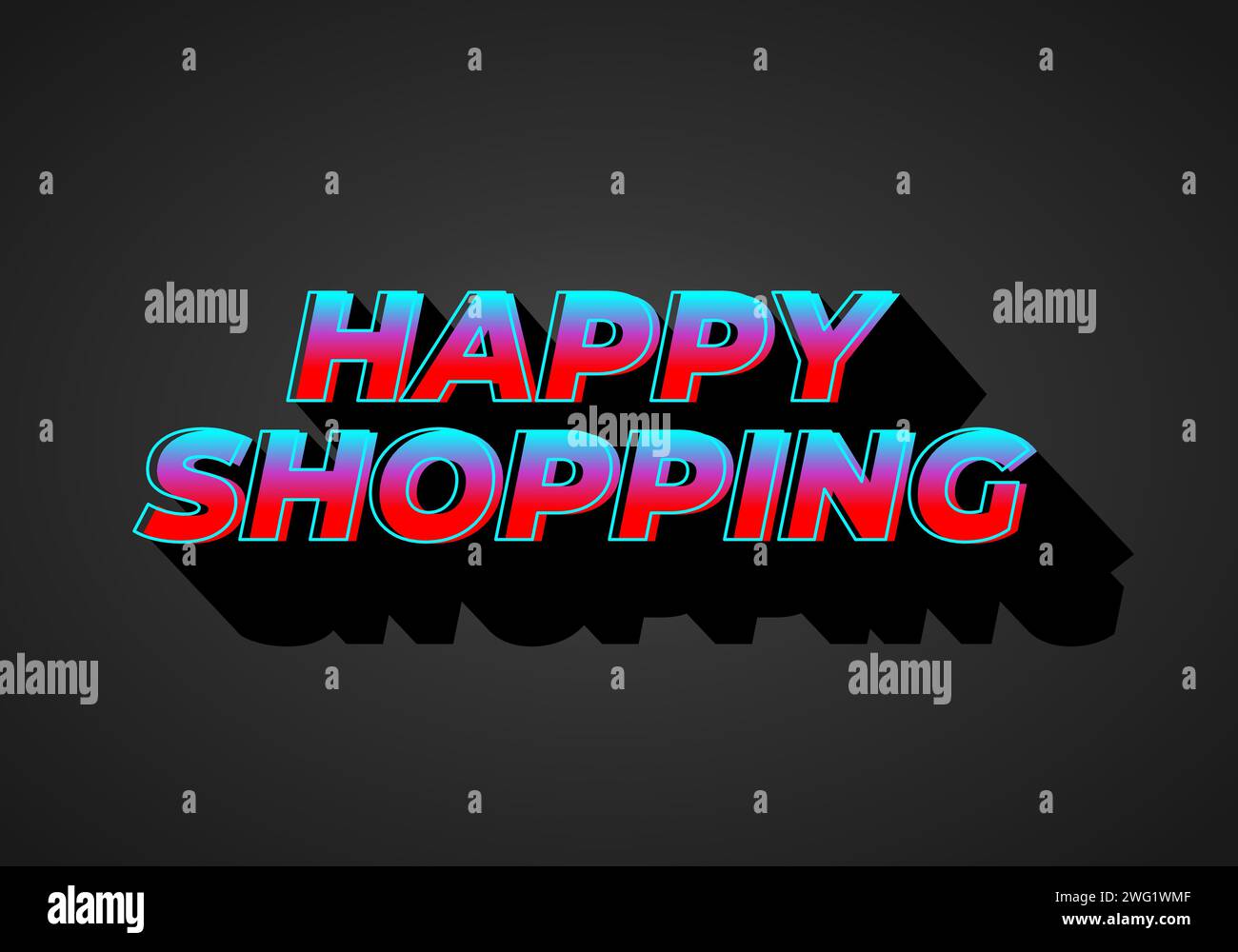 Happy shopping. Text effect design in 3D look with eye catching color ...