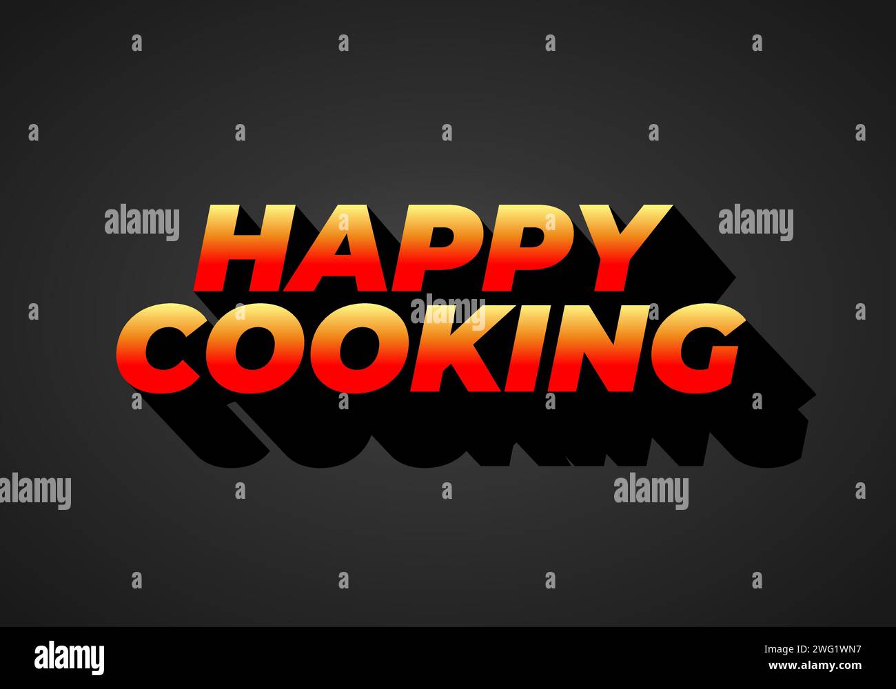 Happy cooking. Text effect design in 3D look. Eye catching color Stock ...