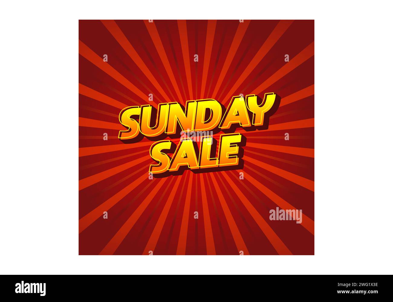 Sunday sale. Text effect design in 3D style and eye catching colors ...