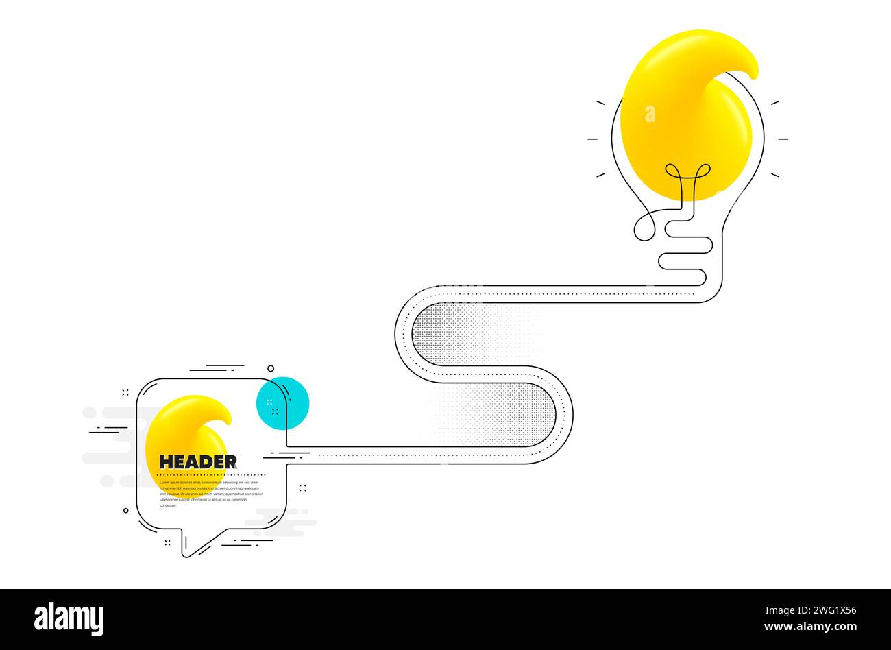Continuous journey path with quote lightbulb. 1 step level up timeline ...