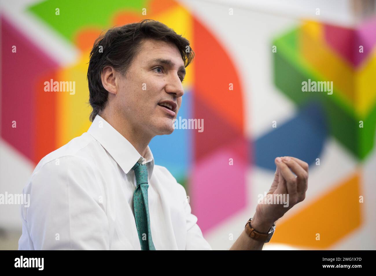 Kitchener, Ont. on Friday, February 2, 2024. Prime Minister Justin ...
