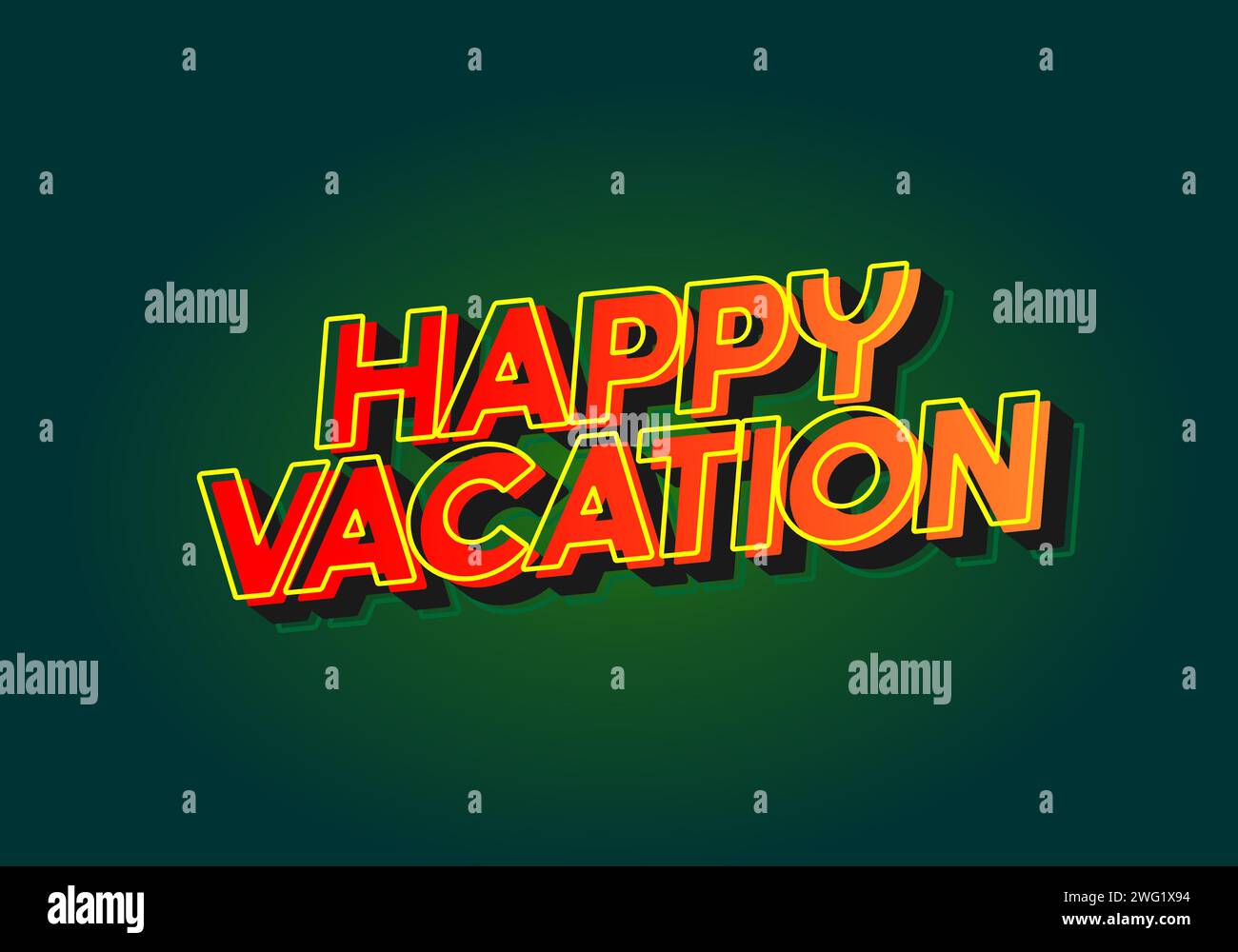 Happy vacation. Text effect design in eye catching color with 3D style ...
