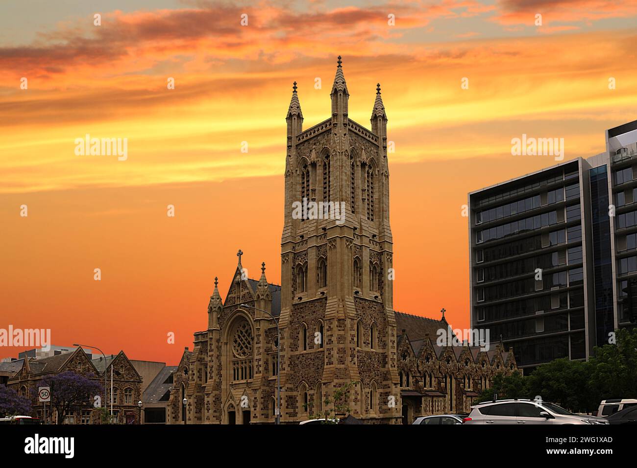 St Francis Xavier's Cathedral in gothic revival architectural style ...