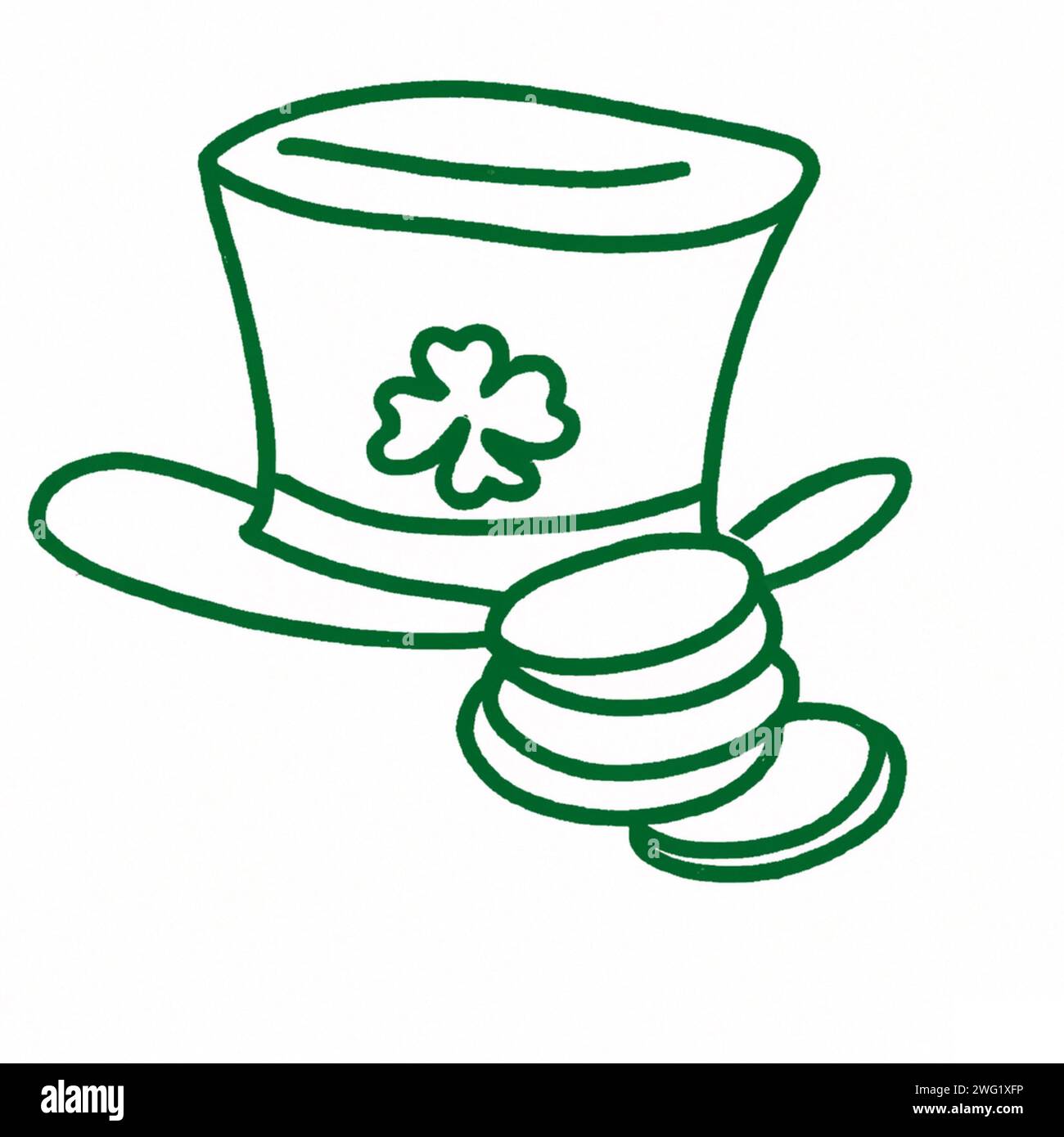 St Patrick's Day Logo Icon line drawing Stock Photo - Alamy