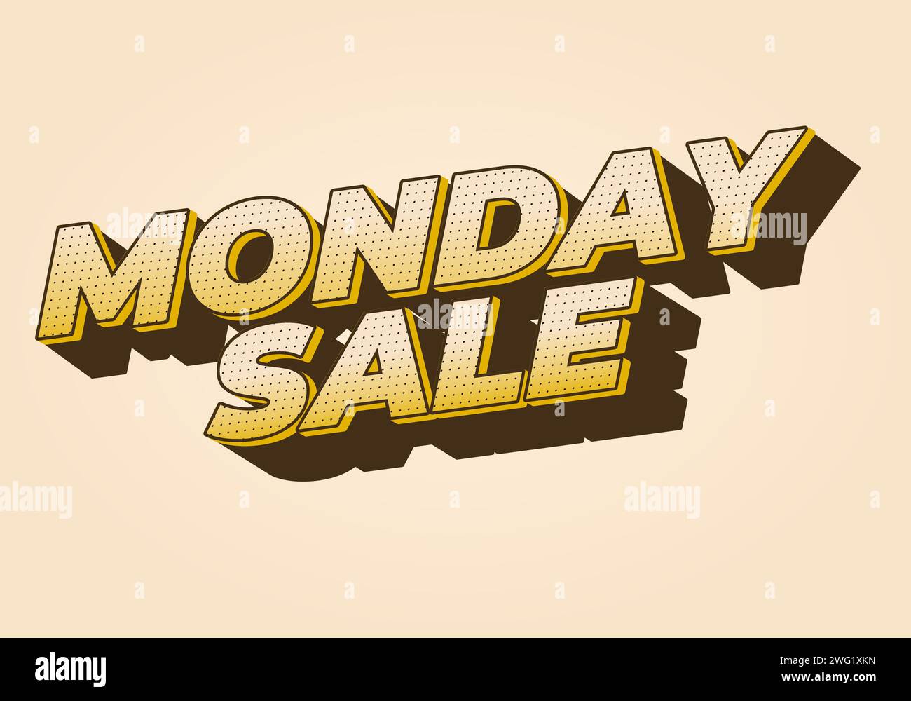 Monday sale. Text effect design in 3D style with eye catching colors ...
