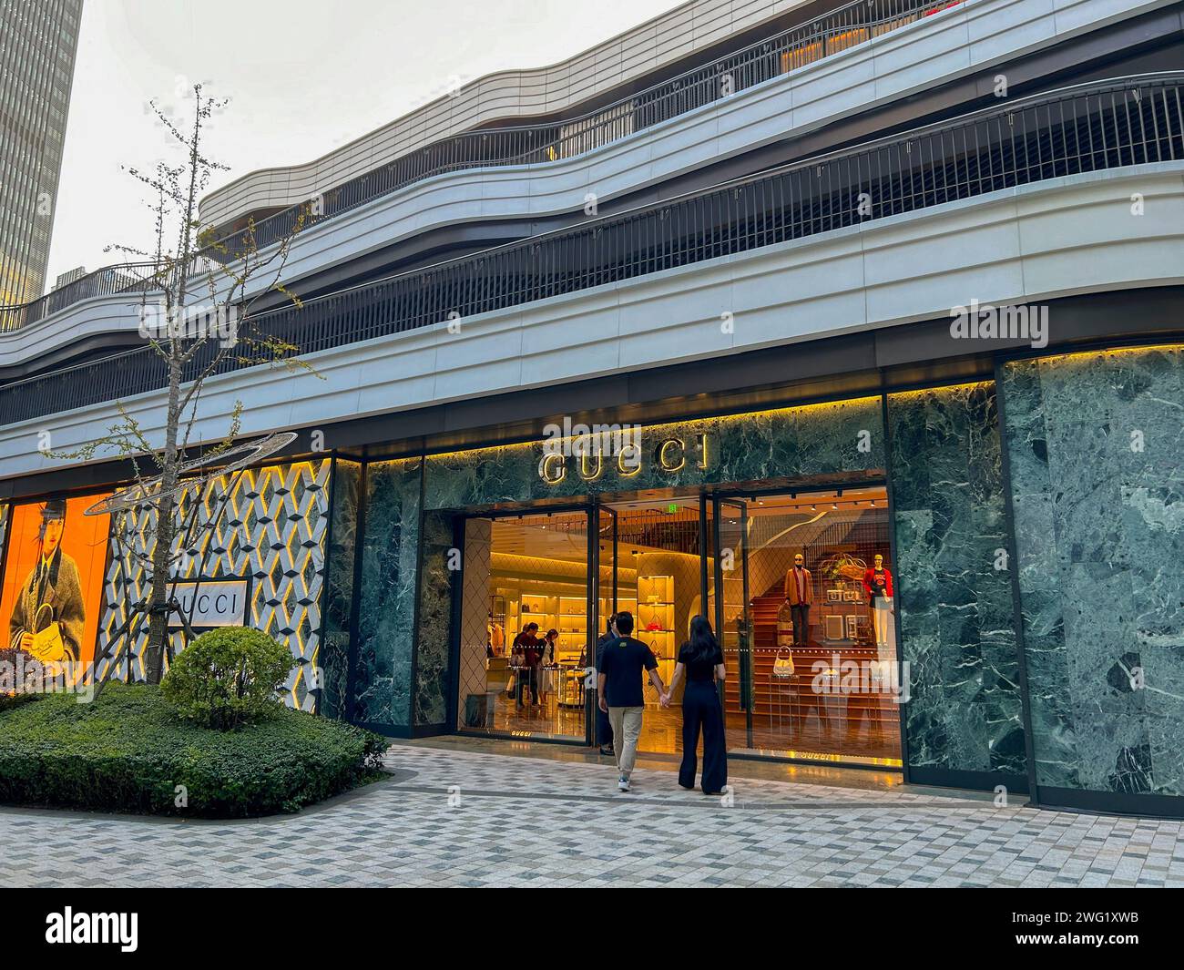 Shanghai, China, Tai Koo Li, Shopping Center, Modern Architecture, Suburbs, Gucci, Luxury Store ...