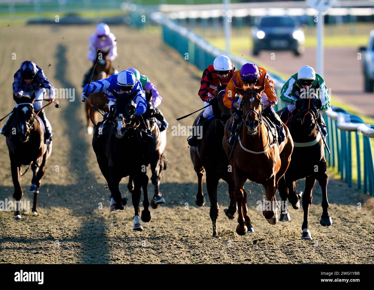 The Craftymaster ridden by jockey William Carson (second right) on ...