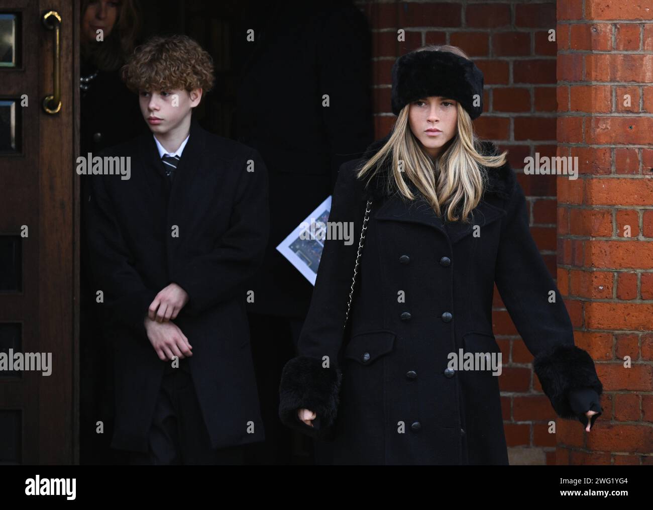 Billy Draper and Darcey Draper at the funeral of Derek Draper, husband ...