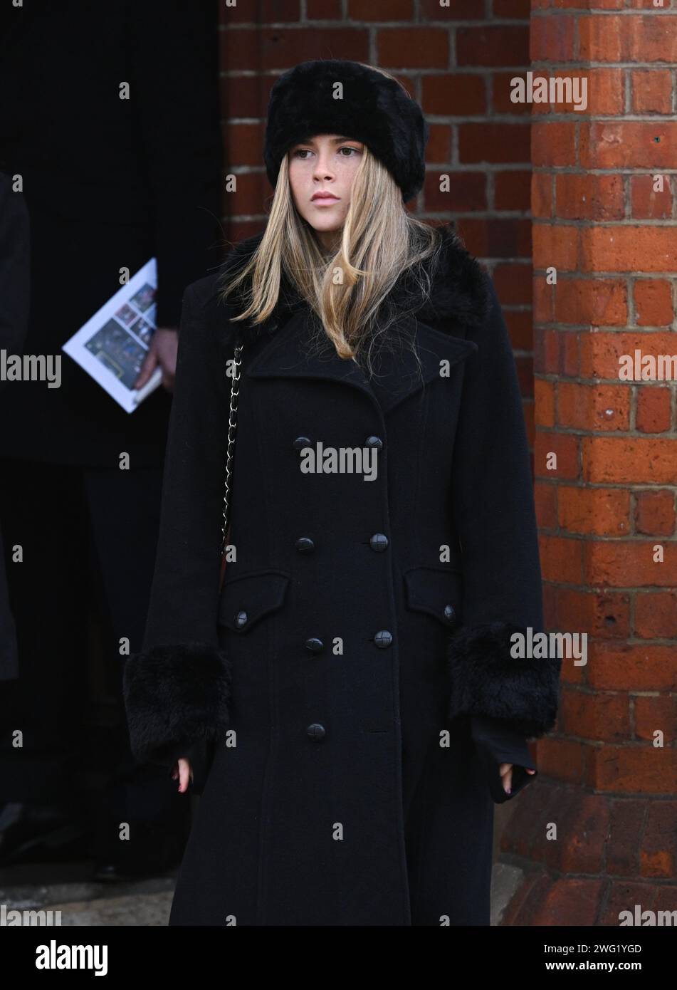 Darcey Draper at the funeral of Derek Draper, husband of Kate Garraway ...