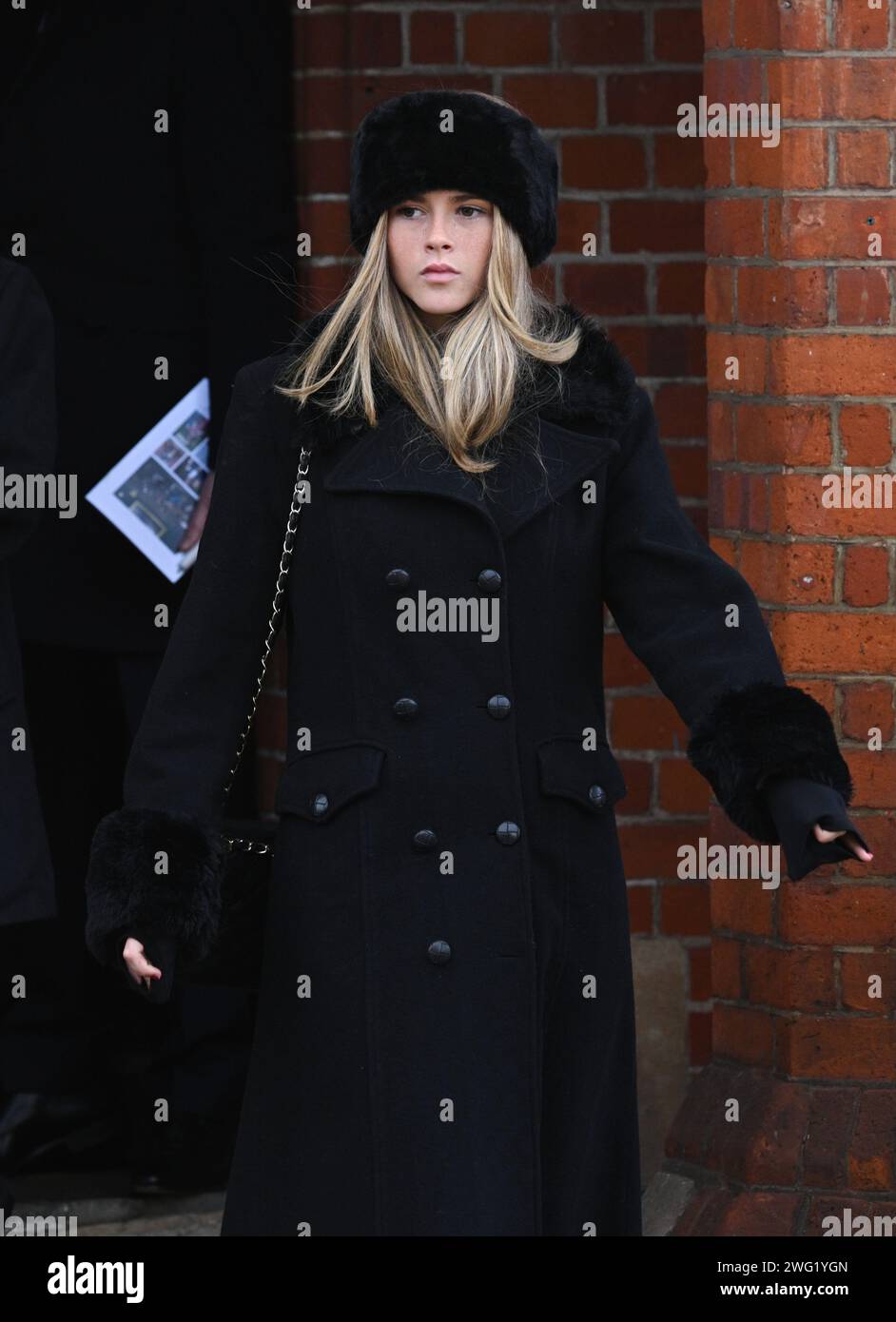 Darcey Draper at the funeral of Derek Draper, husband of Kate Garraway ...