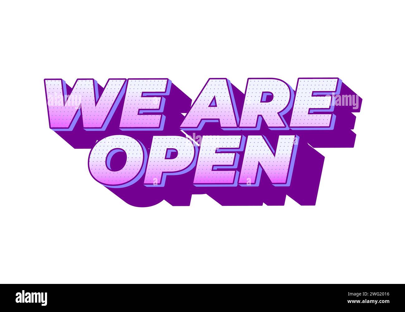 We are open. Text effect design in 3D look effect with eye catching ...