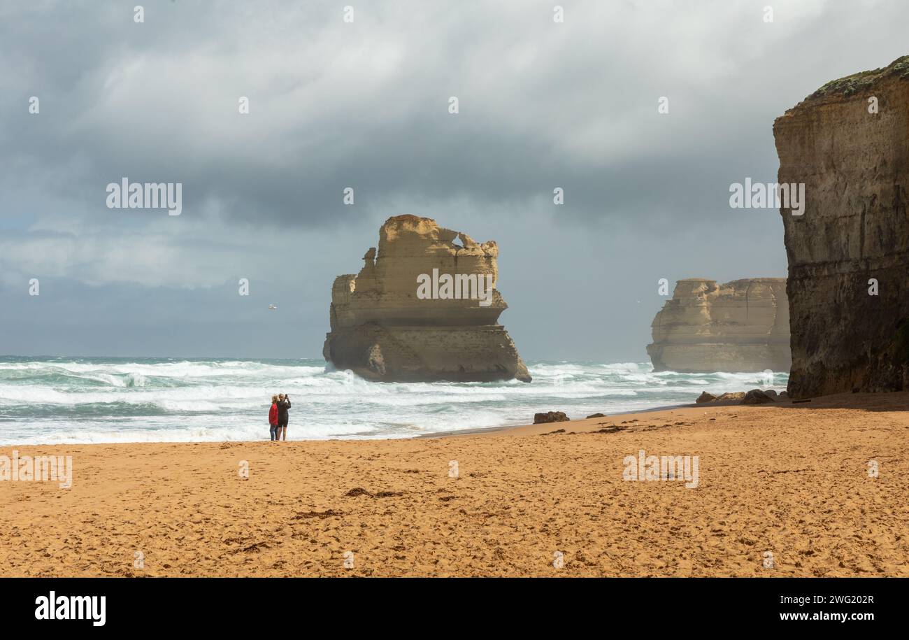 A spectacular vista from a Bass Strait beach below Gibson Steps in Port ...
