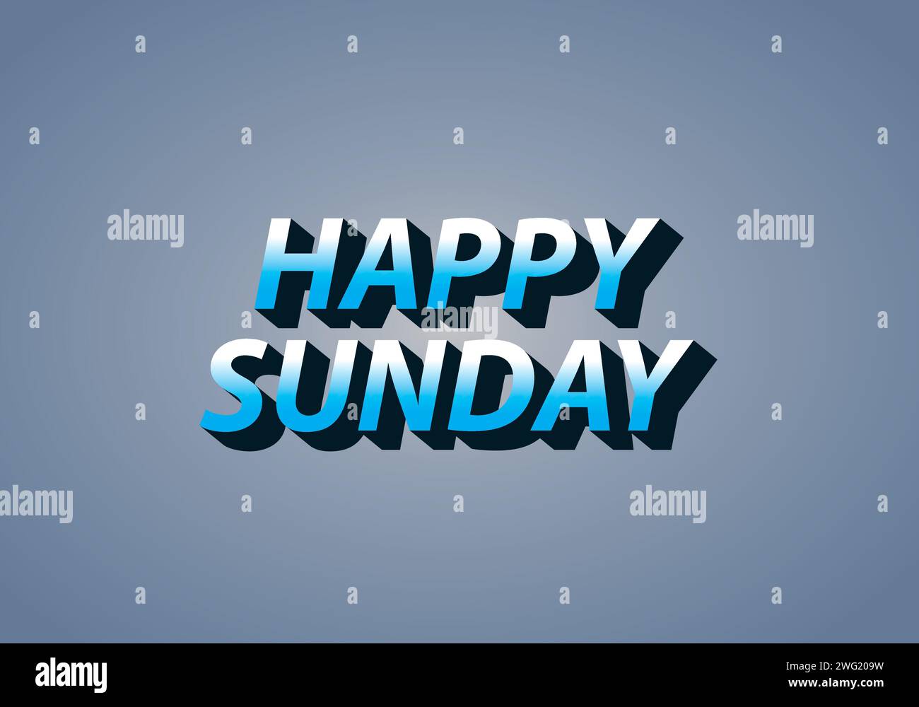 Happy sunday. Text effect design in 3D effect with eye catching color ...