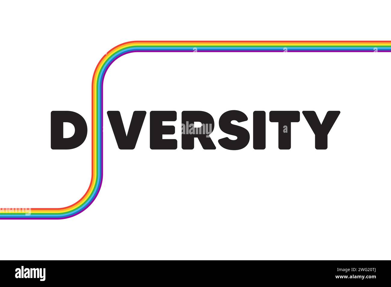 Diversity and Inclusion culture equity logo. LGBT pride flag with ...
