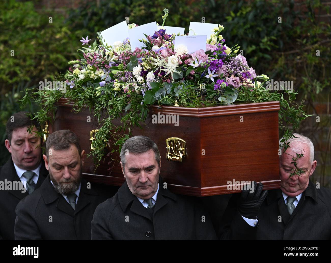 London, UK. February 2nd, 2024. The funeral of Derek Draper, husband of ...