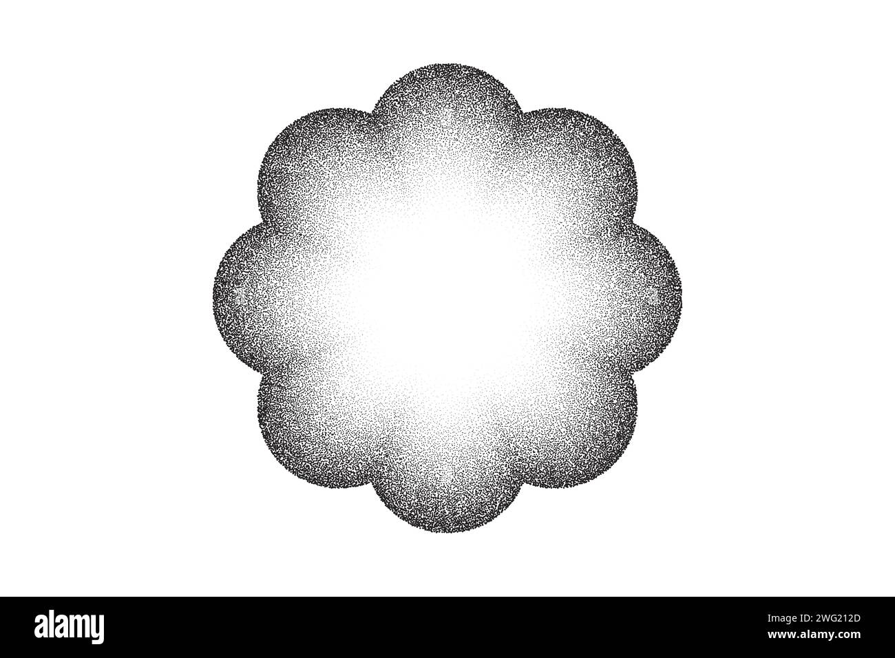 Dotwork flower pattern background. Black noise stipple dots. Dotted ...