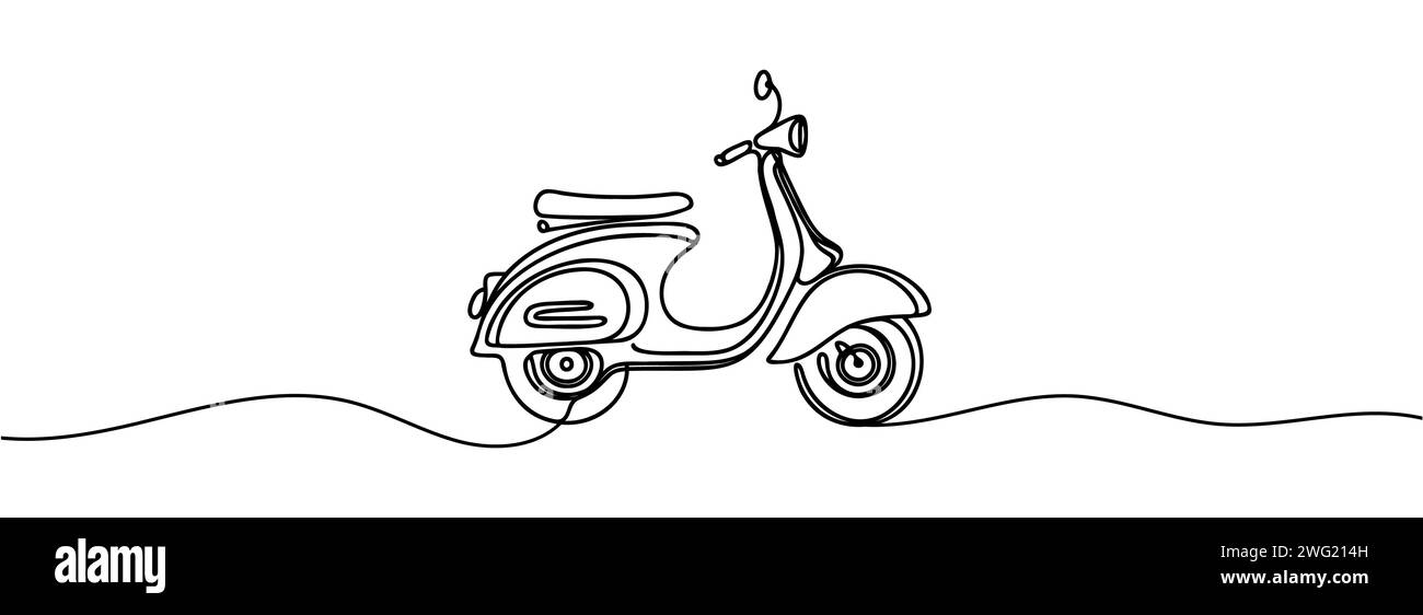 One continuous line drawing of a motorcycle Stock Vector Image & Art ...