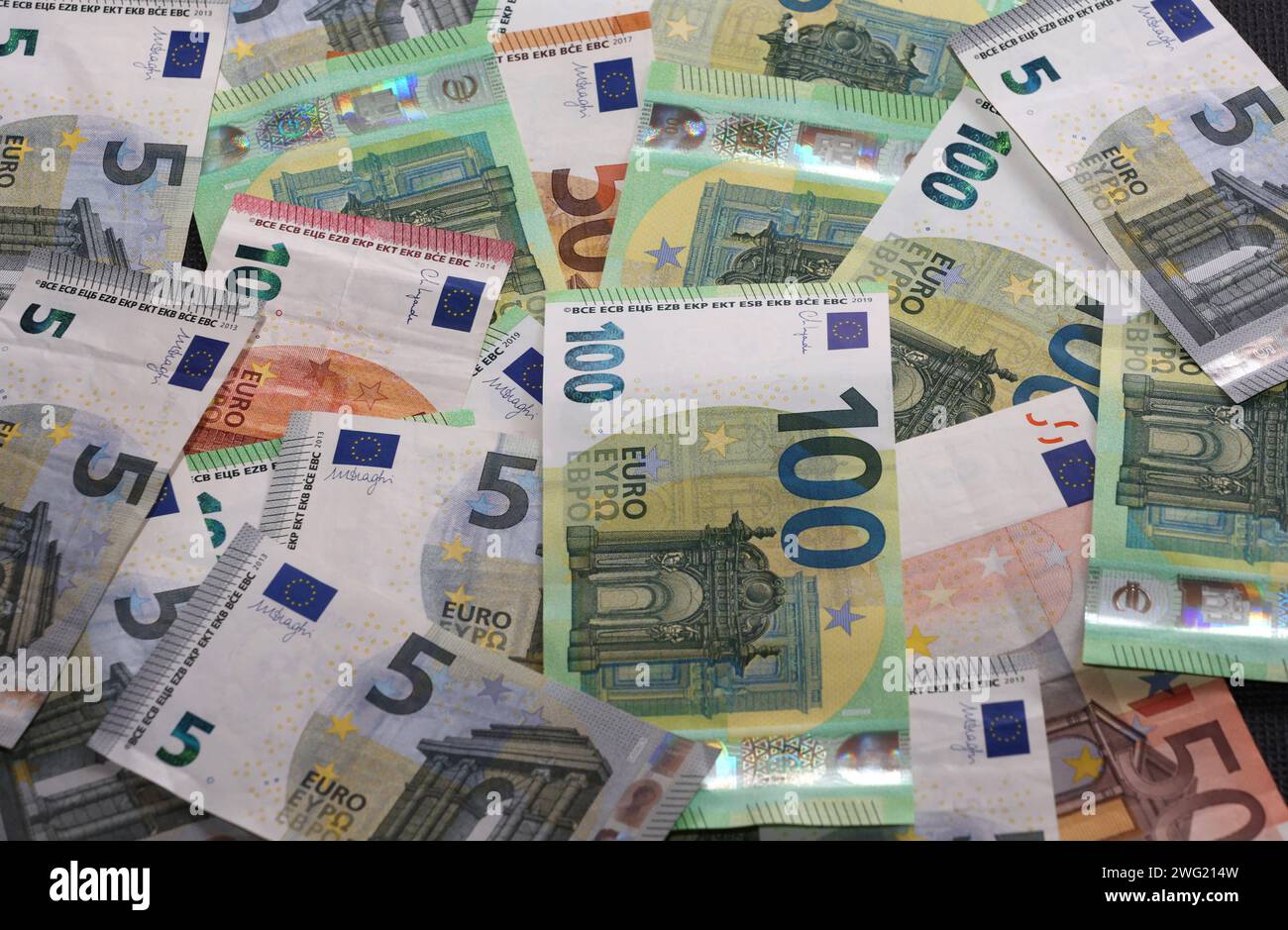 Bayern, Deutschland 02. Februar 2024: Hier im Bild Geld, Geldscheine ...