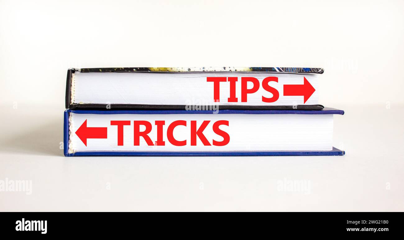 Tips and tricks symbol. Concept word Tips and tricks on beautiful books ...