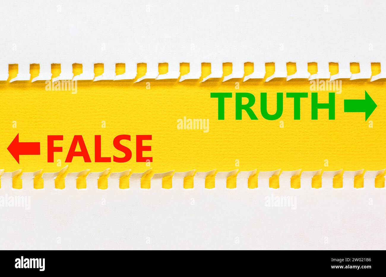 Truth or false symbol. Concept word Truth or False on beautiful yellow ...
