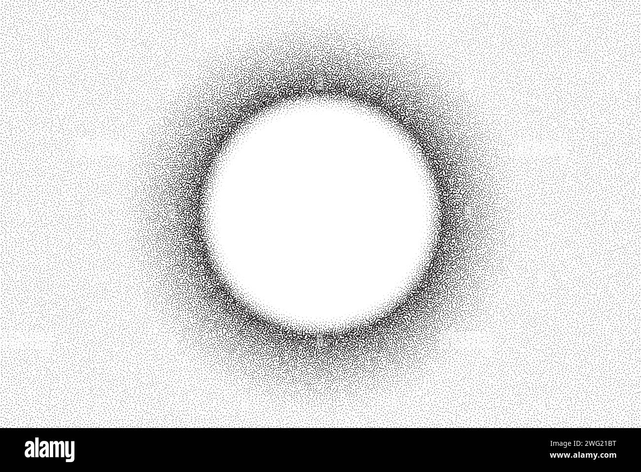 Dotwork solar eclipse pattern background. Black noise stipple dots ...