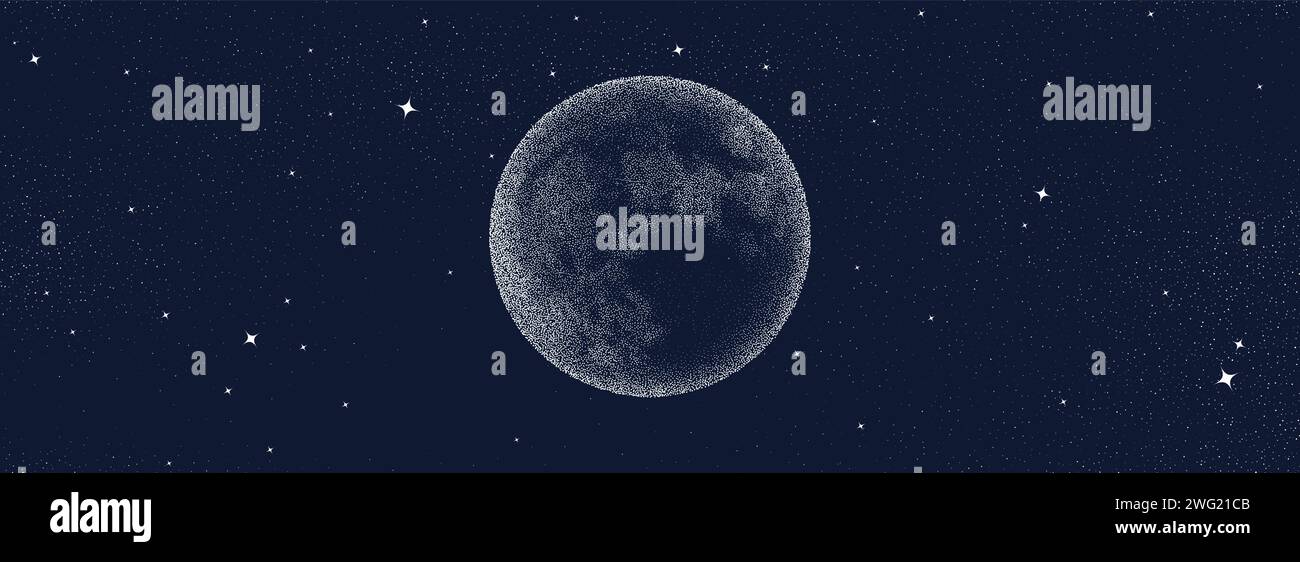 Night stars sky with Moon background. Surreal universe pattern ...