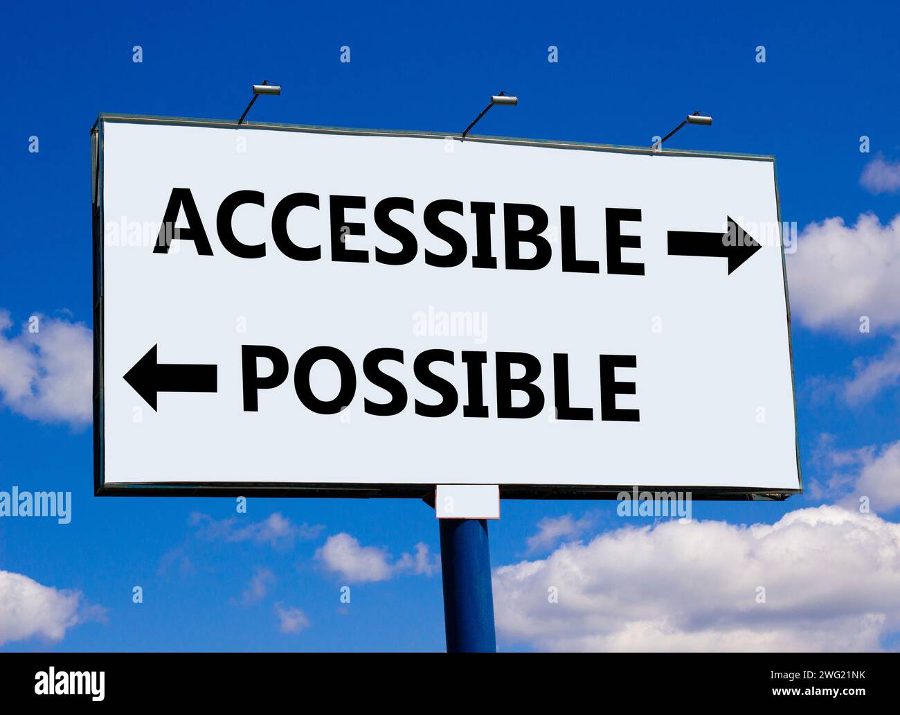 Accessible or possible symbol. Concept word Accessible or Possible on ...