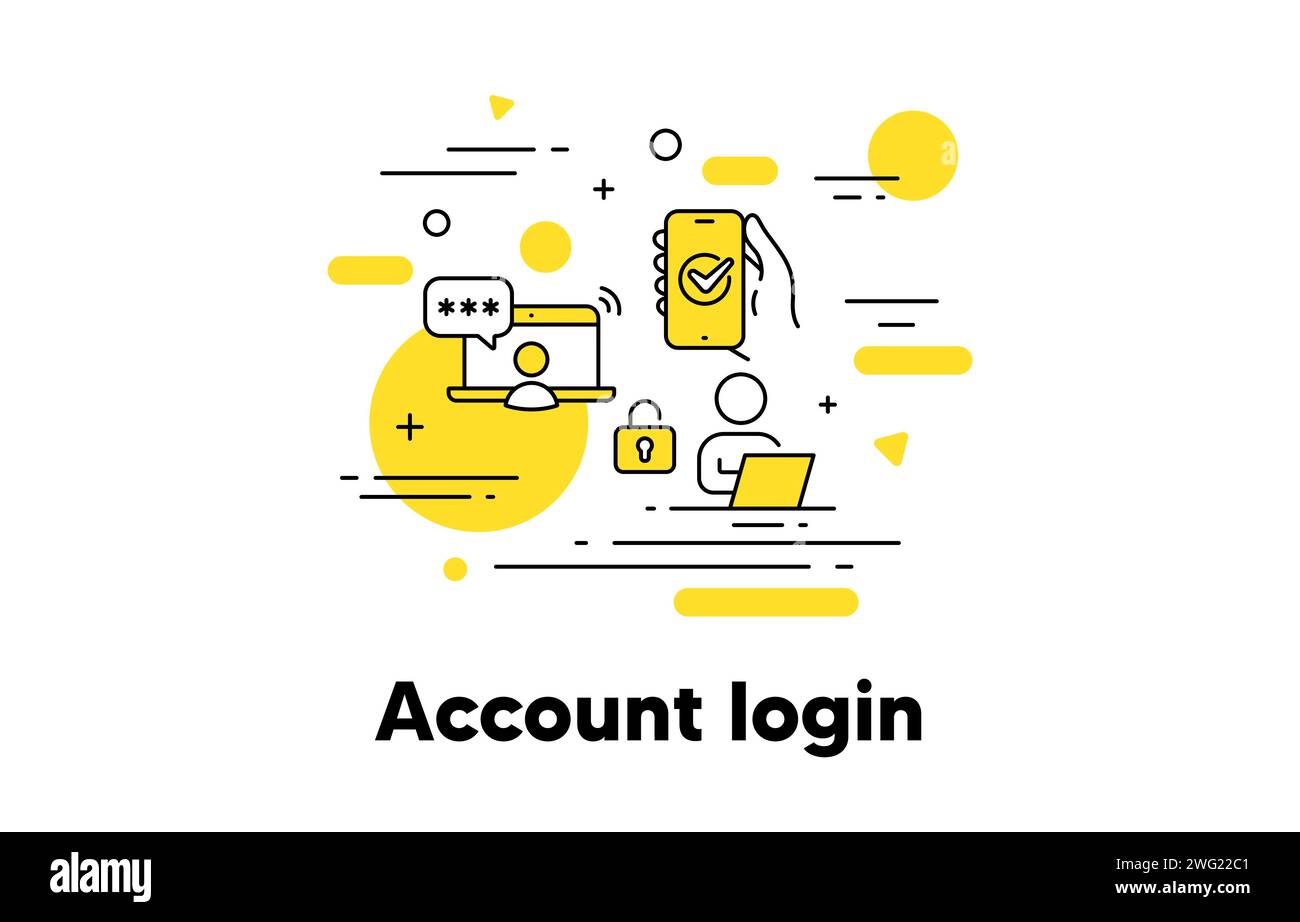 Account login line icon. New user register. Registration concept ...
