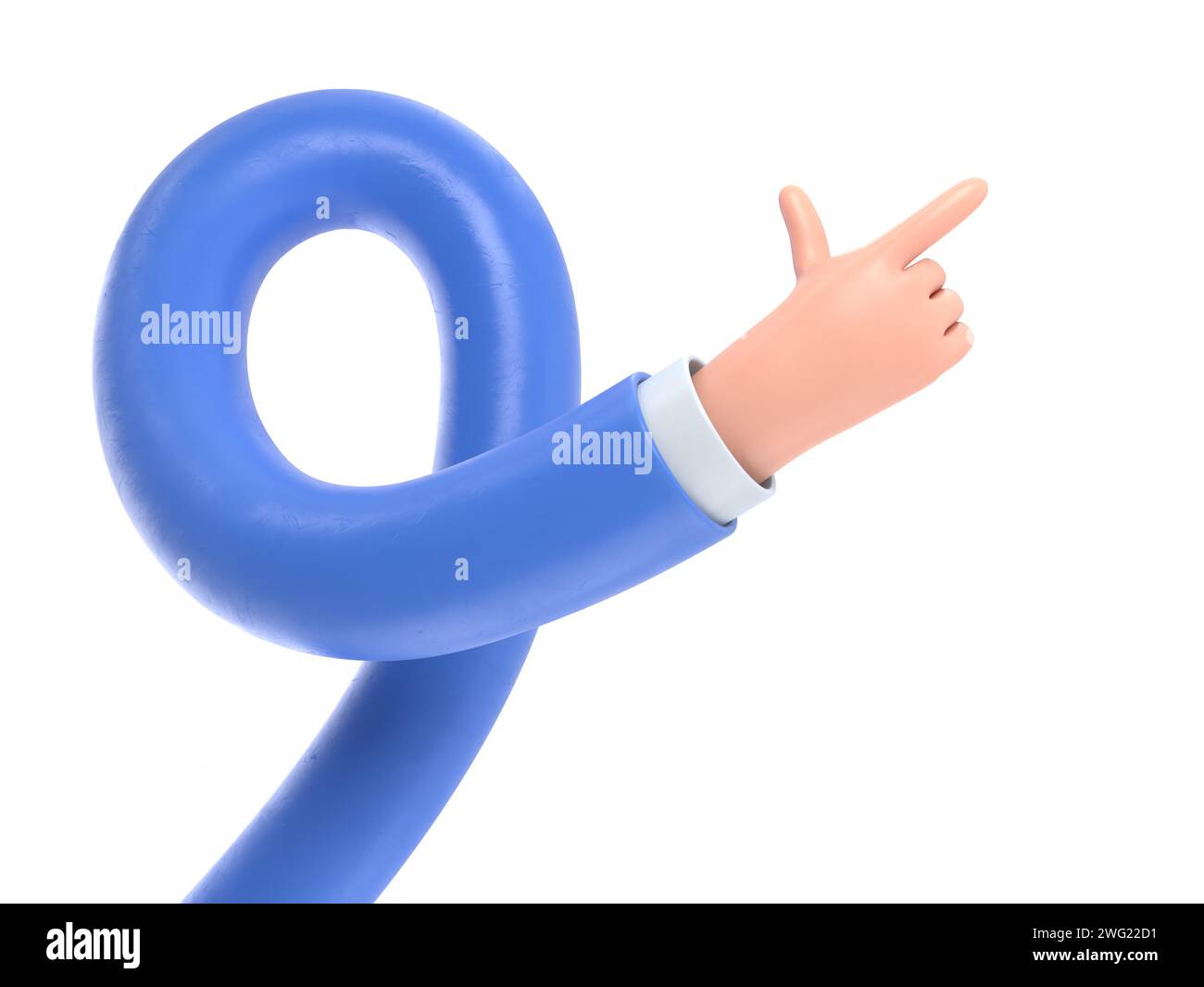 Cartoon Gesture Icon Mockup.Cartoon character hand pointing gesture. 3D ...