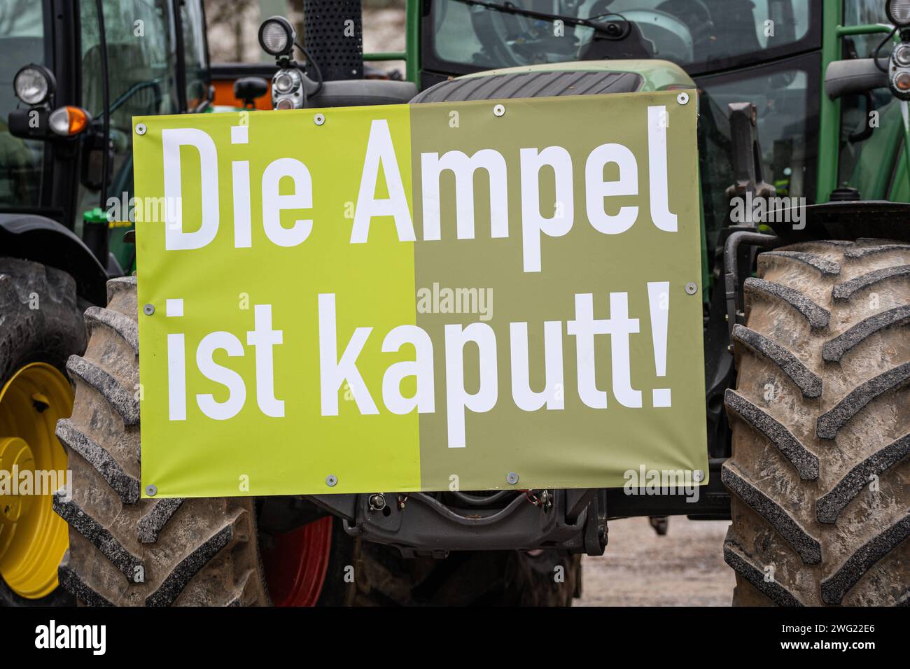 Augsburg, Bavaria, Germany - February 2, 2024: Farmers protest ...