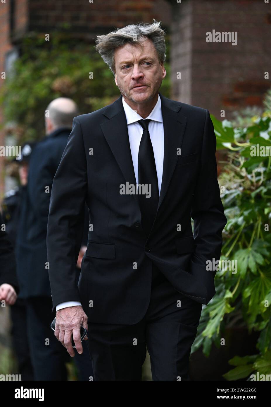 London, UK. February 2nd, 2024. Richard Madeley The funeral of Derek ...