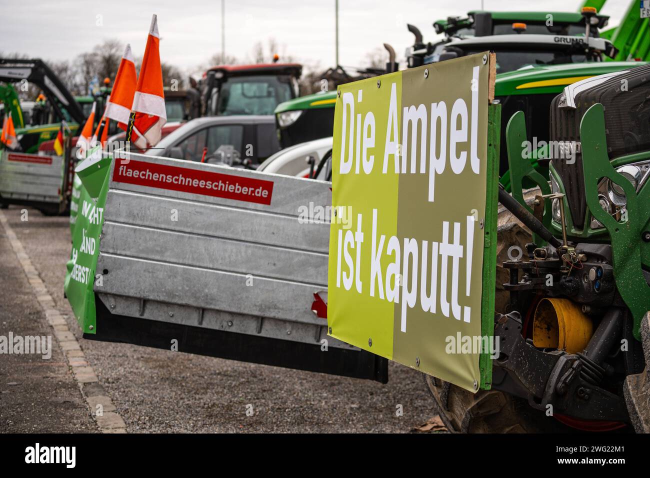 Augsburg, Bavaria, Germany - February 2, 2024: Farmers protest ...