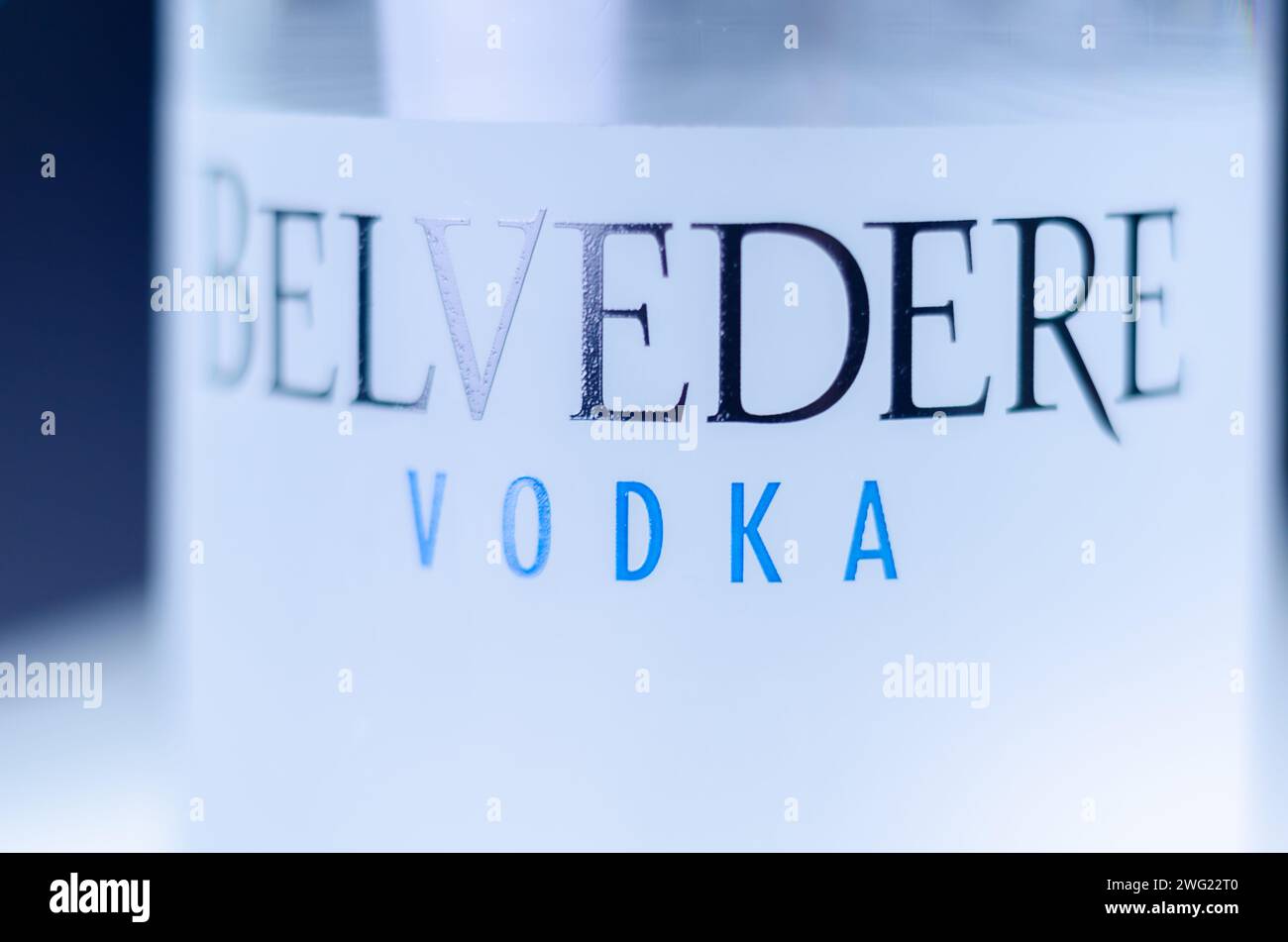 LONDON, UK - 18 JANUARY 2024 A brand of Polish rye vodka produced and ...