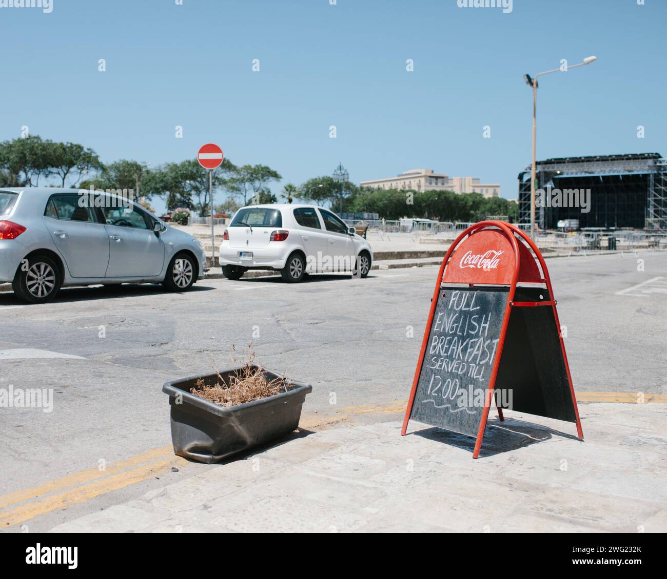 A sandwich board / sign advertising full english breakfast at a cafe in ...