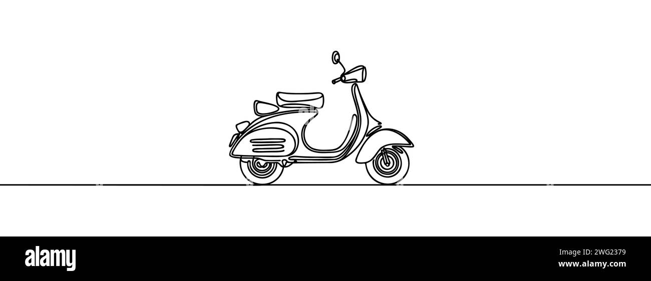 One continuous line drawing of a motorcycle Stock Vector Image & Art ...