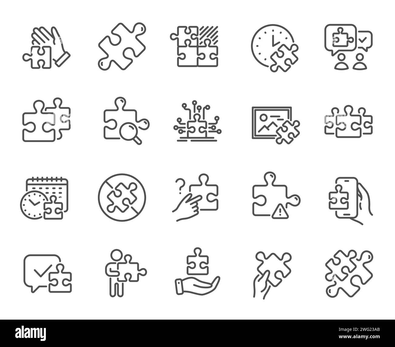 Puzzle line icons. Jigsaw Challenge, Business Strategy, Puzzle Pieces ... Puzzle line icons. Jigsaw Challenge, Business Strategy, Puzzle Pieces ...