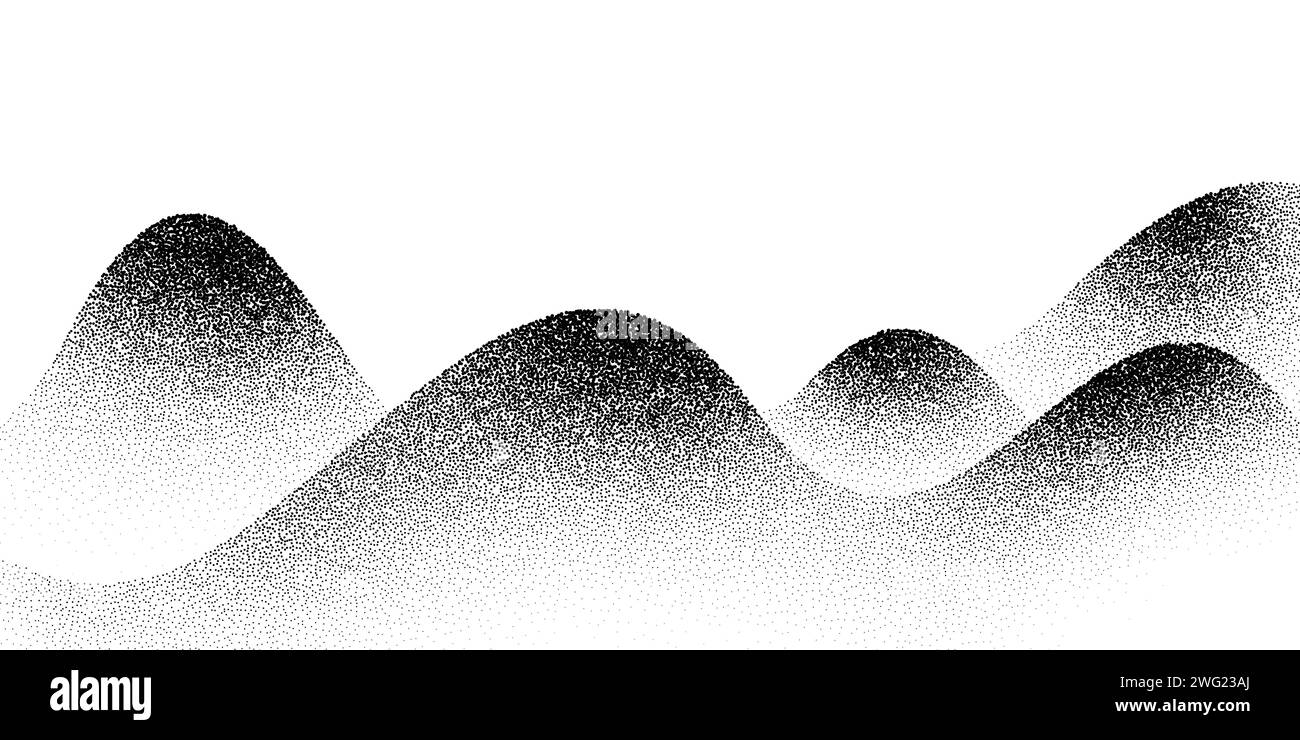 Dotted mountain gradient background Black and White Stock Photos ...