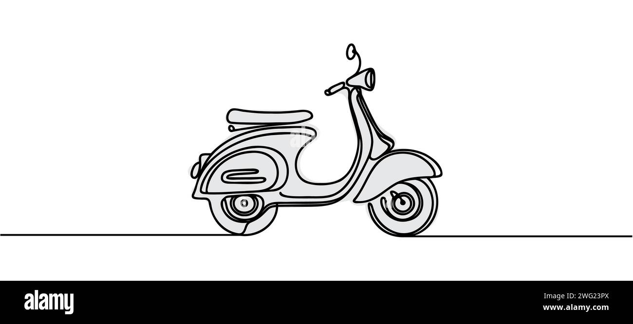 One continuous line drawing of a motorcycle Stock Vector Image & Art ...