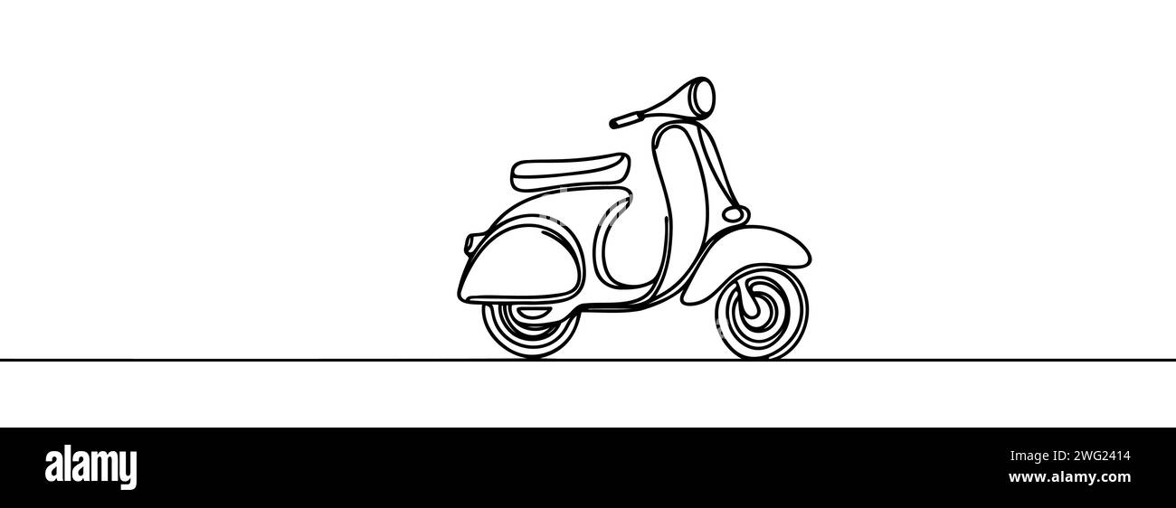 One continuous line drawing of a motorcycle Stock Vector Image & Art ...