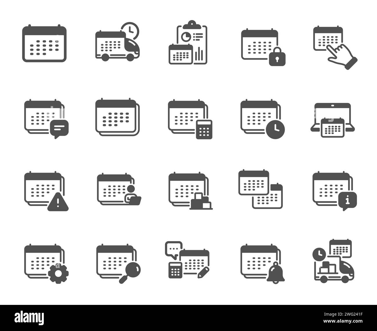 Calendar icons. Schedule appointment, Event date, Time planner icons ...