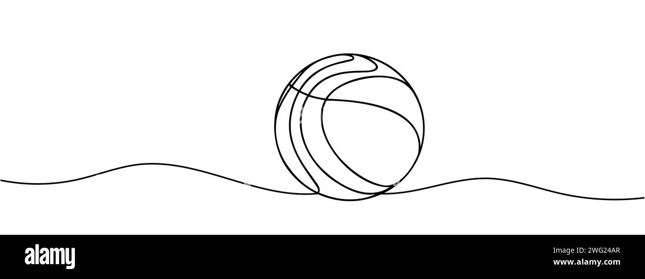 Continuous one line drawing. Basketball icon. Vector illustration Stock ...