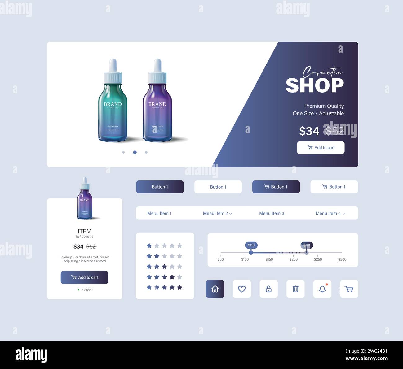 Cosmetic user interface, experience. Aesthetic shopping app UI design ...