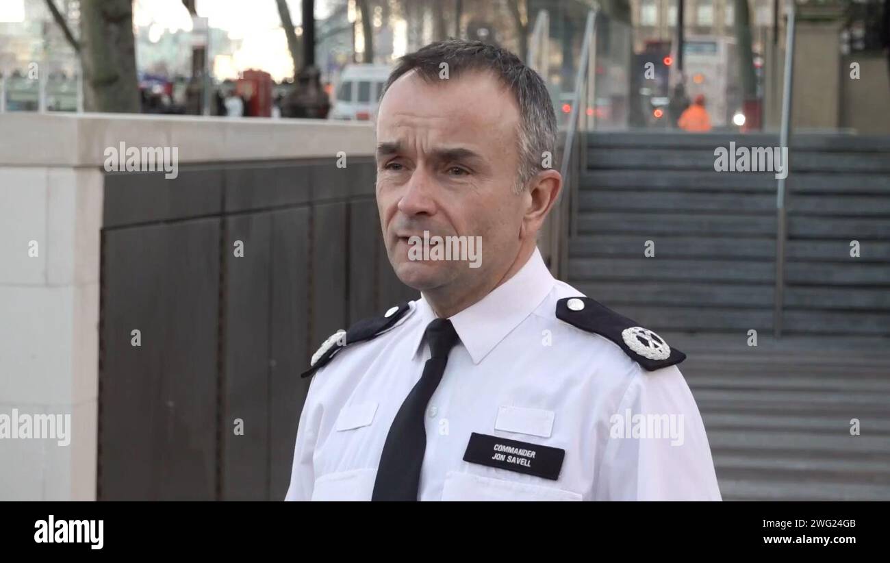 Screen grab taken from PA Video of Metropolitan Police Commander Jon ...