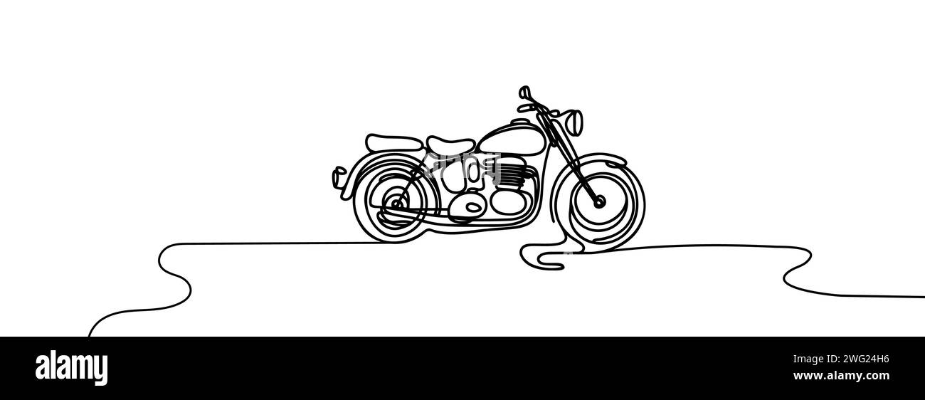 One continuous line drawing of a motorcycle Stock Vector Image & Art ...