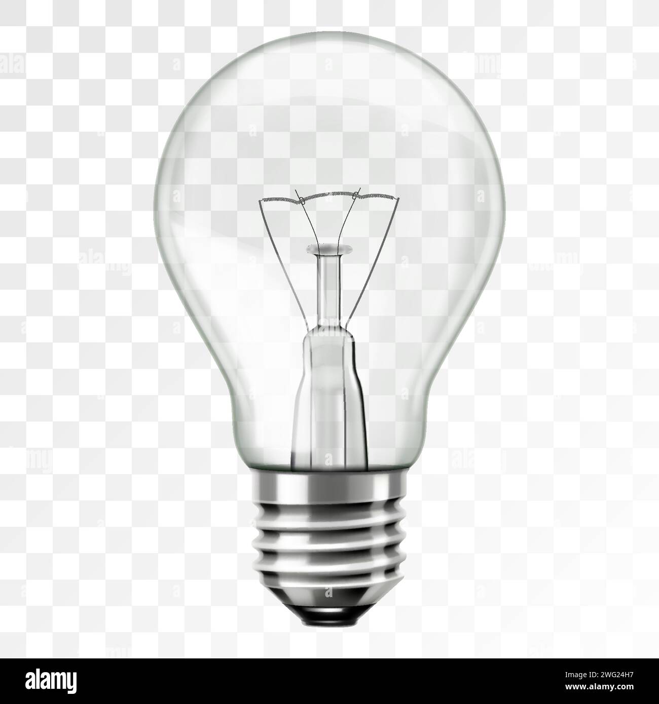 Light bulb isolated on transparent background. Turned off electric light bulb, Realistic 3D ...