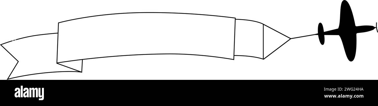 Airplane advertising banner. Flying advertising banner. Plane with ...