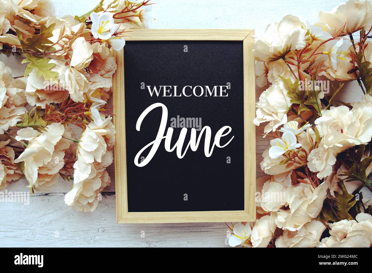 Welcome june banner word hi-res stock photography and images - Alamy