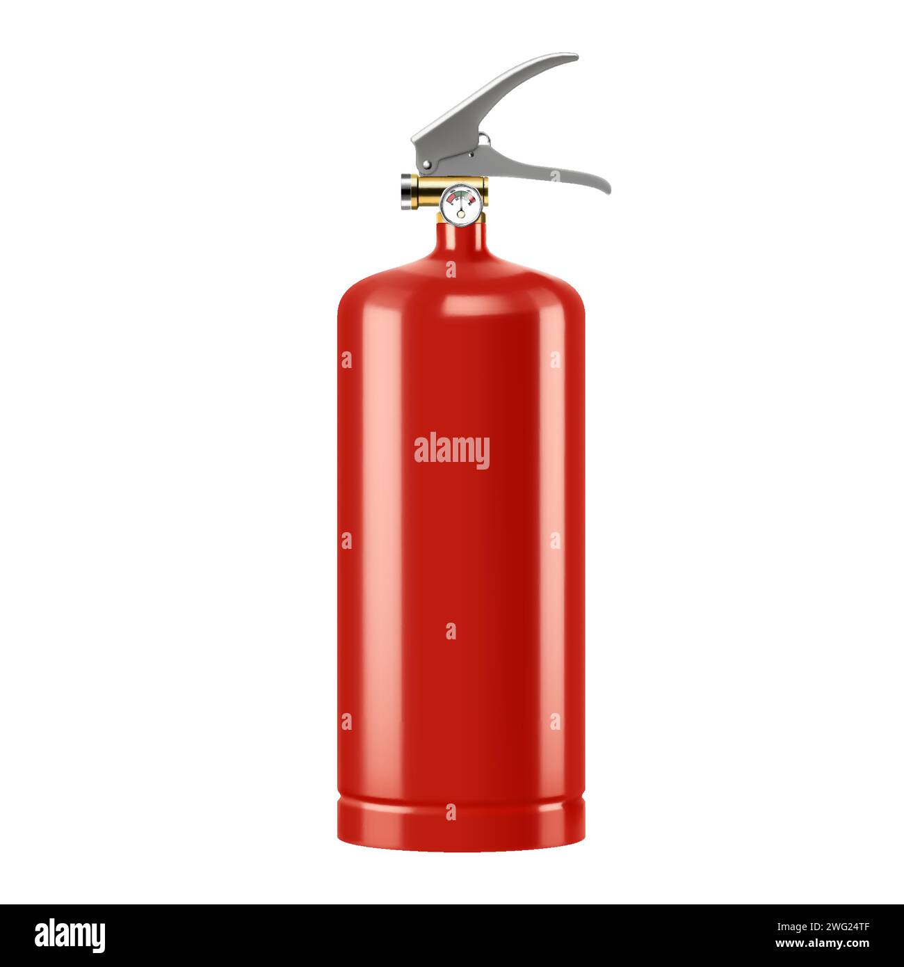 Red fire extinguisher isolated on white background. Portable fire ...