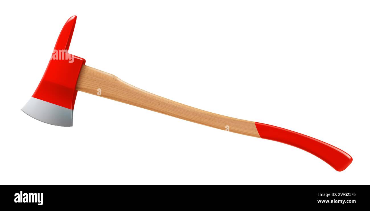 Firefighters axe isolated on a white background. Fireman's hatchet in ...